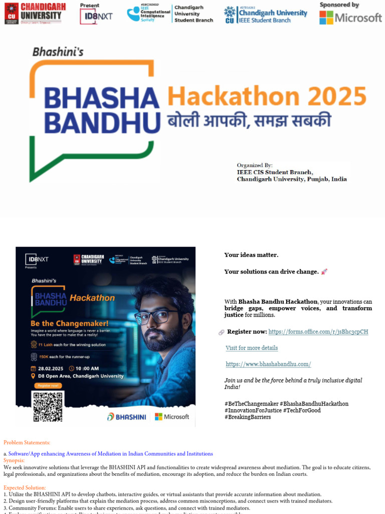 Bhasha Bandhu Hackathon - CTA Visuals | PDF | Mediation | Computing