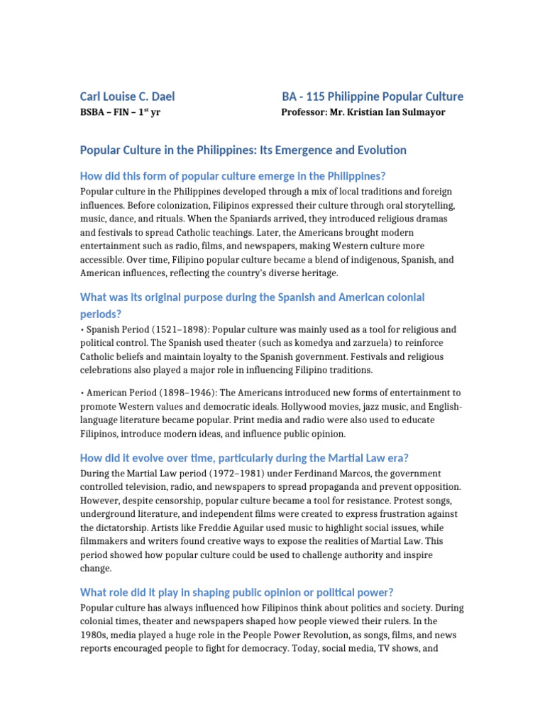 Popular_Culture_in_the_Philippines | PDF | Philippines