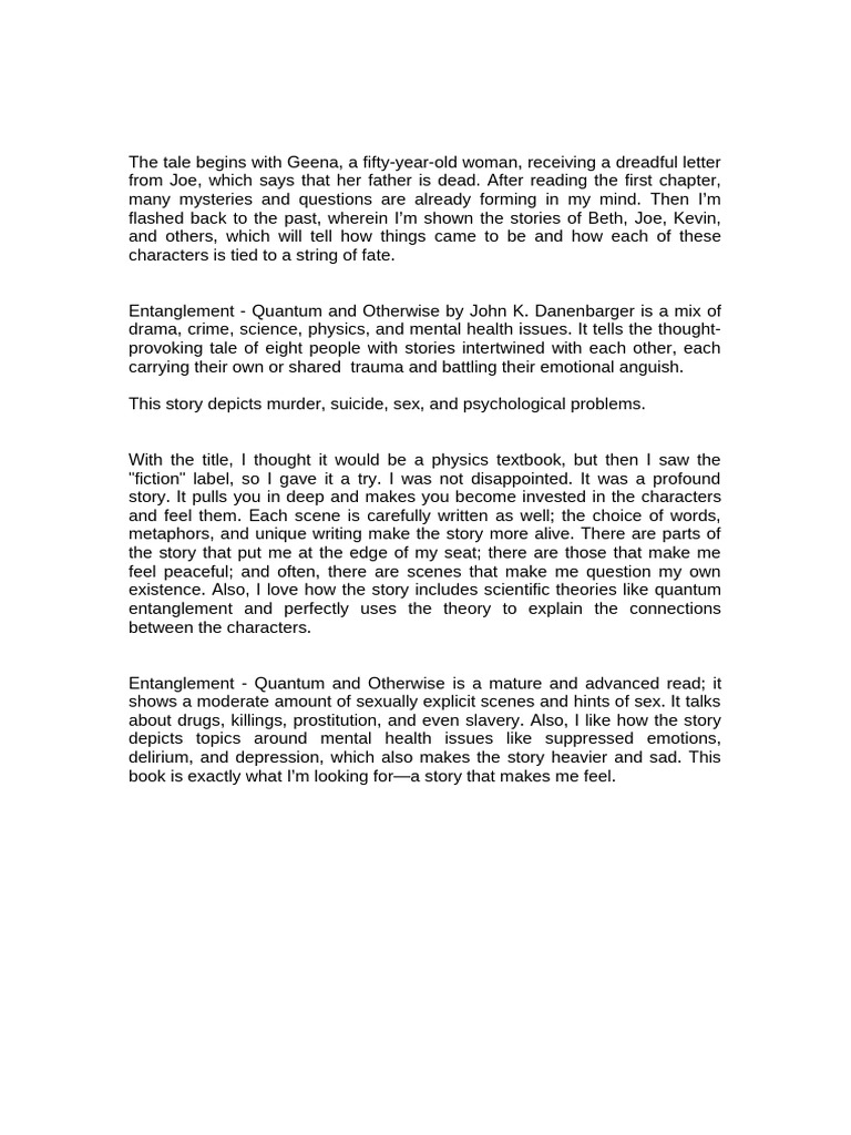 Entanglement - Book Review | PDF