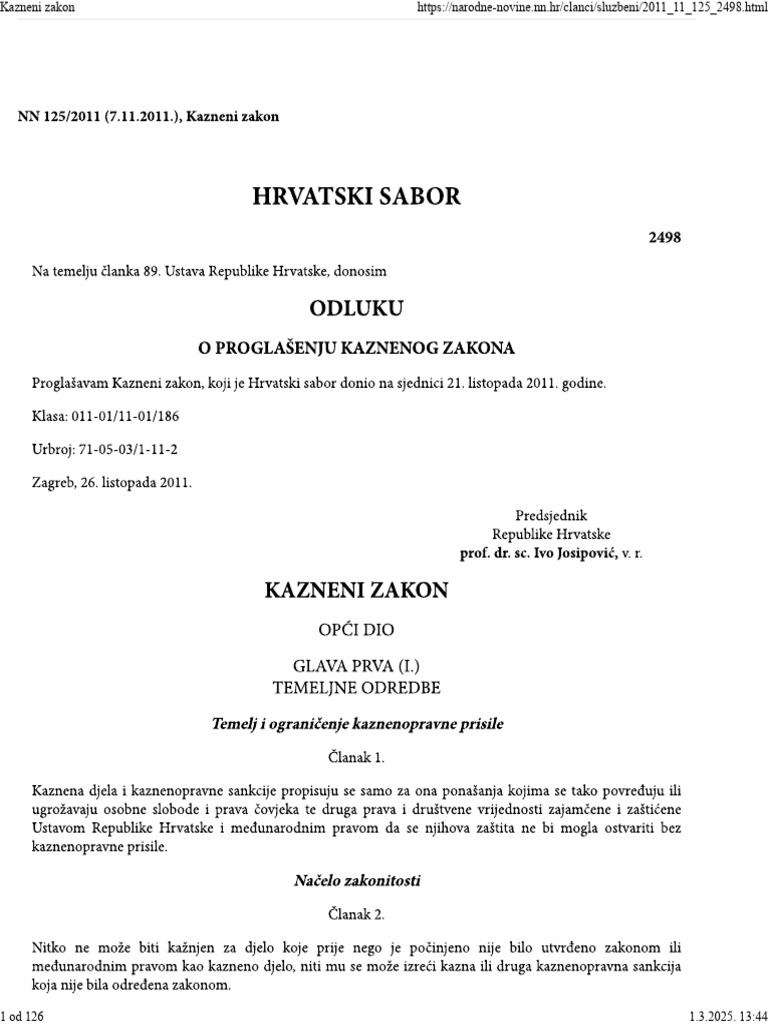 Kazeni Zakon | PDF