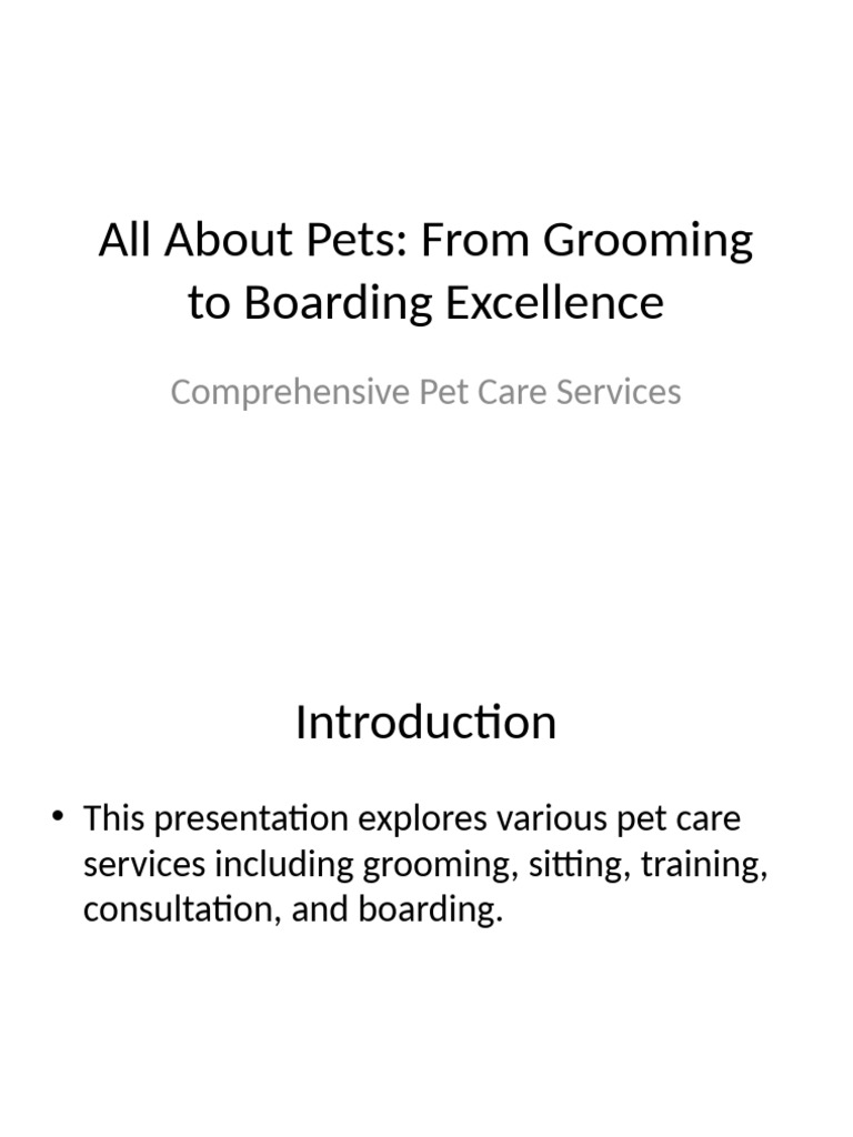 All About Pets Presentation | PDF