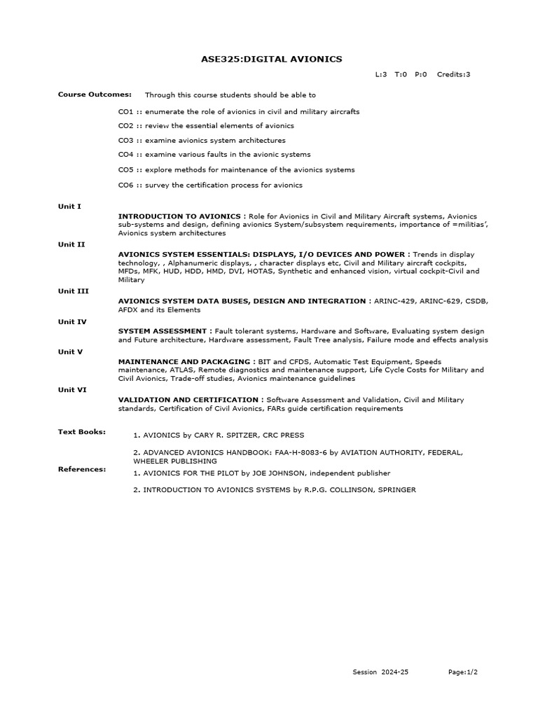 Digital Avionics Course Overview | PDF | Avionics | Aviation
