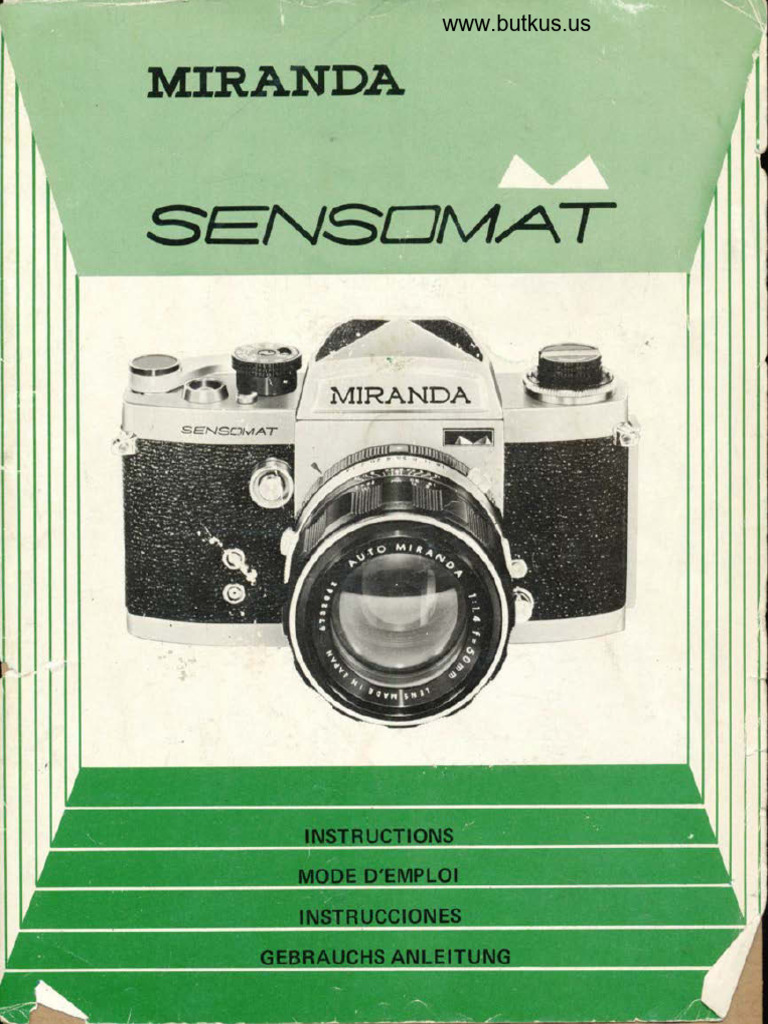 Miranda Sensomat Camera User Manual | PDF | Camera | Imaging