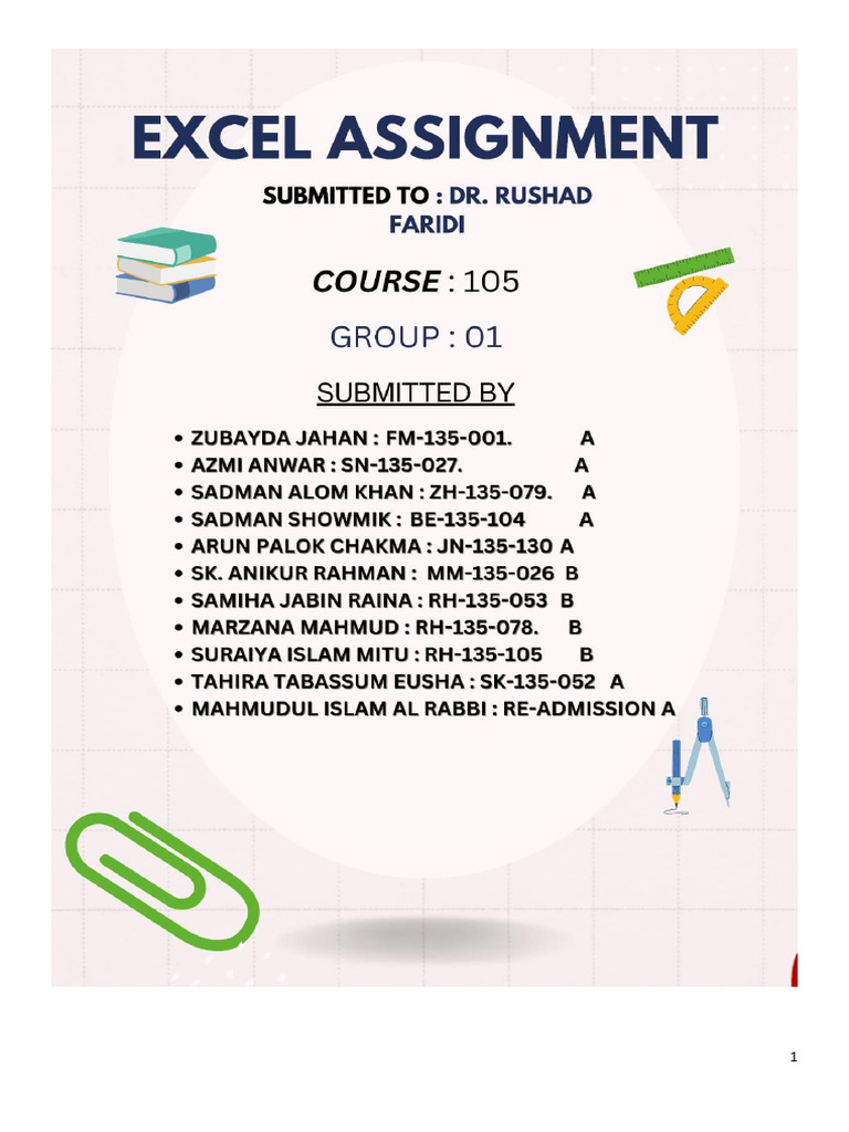 Batch18 Group01 Excel Assignment Econ105 | PDF | Median | Standard Score