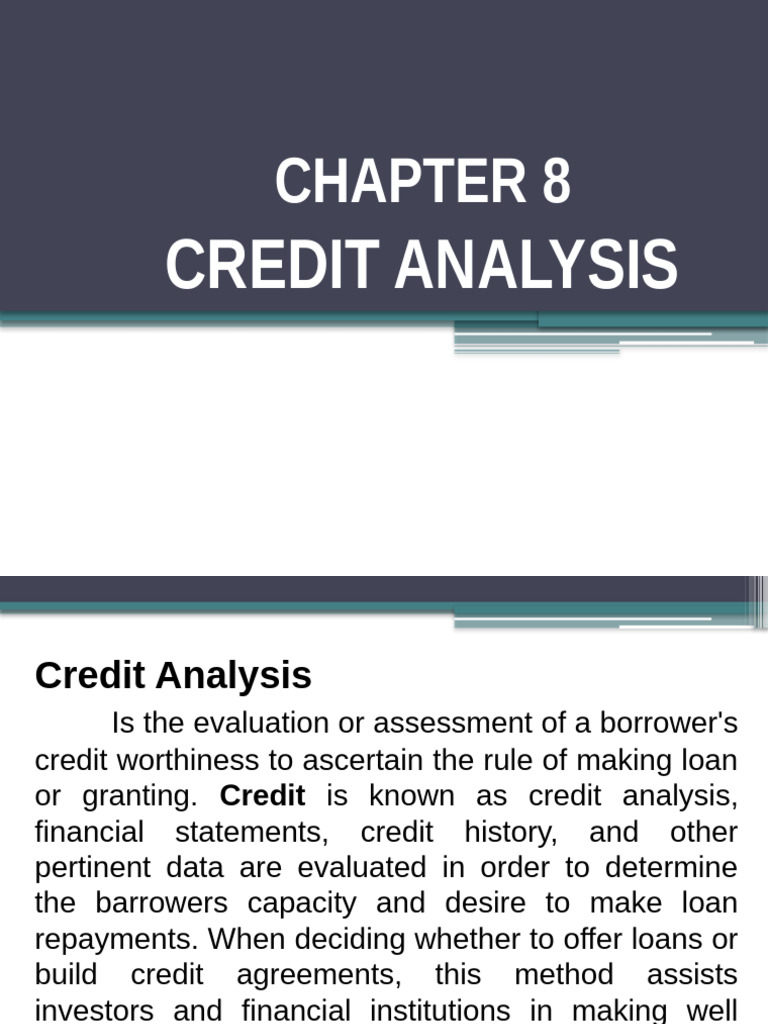 Chapter 8 Credit Analysis | PDF | Credit | Finance & Money Management