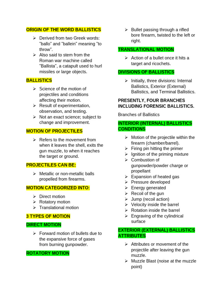 Forensic Ballistics Reviewer | PDF | Gun Barrel | Firearms