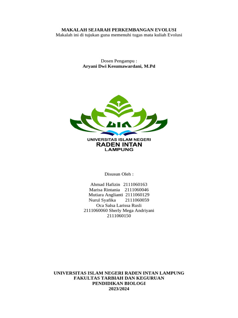 Sejarah Perkembangan Evolusi | PDF