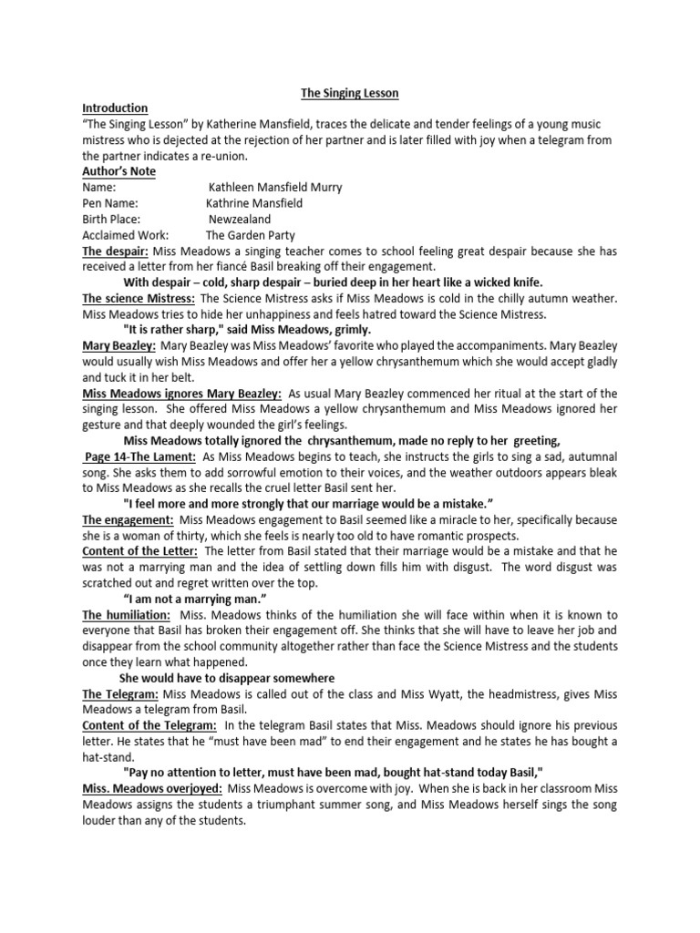 'The Singing Lesson' | PDF