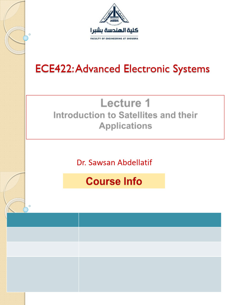 ECE422_AdvElecSyst_Lec1_intro | PDF | Satellite | Communications Satellite