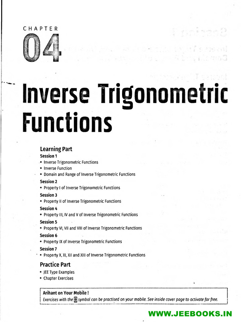 Inverse Trigonometric Functions Guide | PDF | Trigonometric Functions | Euclidean Geometry