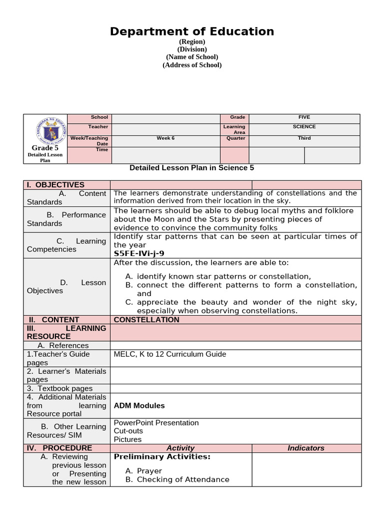 Cot4-Science 5-Q4 | PDF | Meteoroid | Constellation
