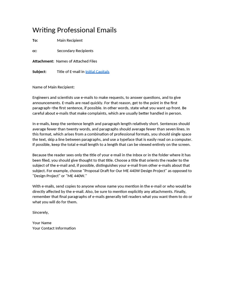 Writing Effective Professional Emails | PDF