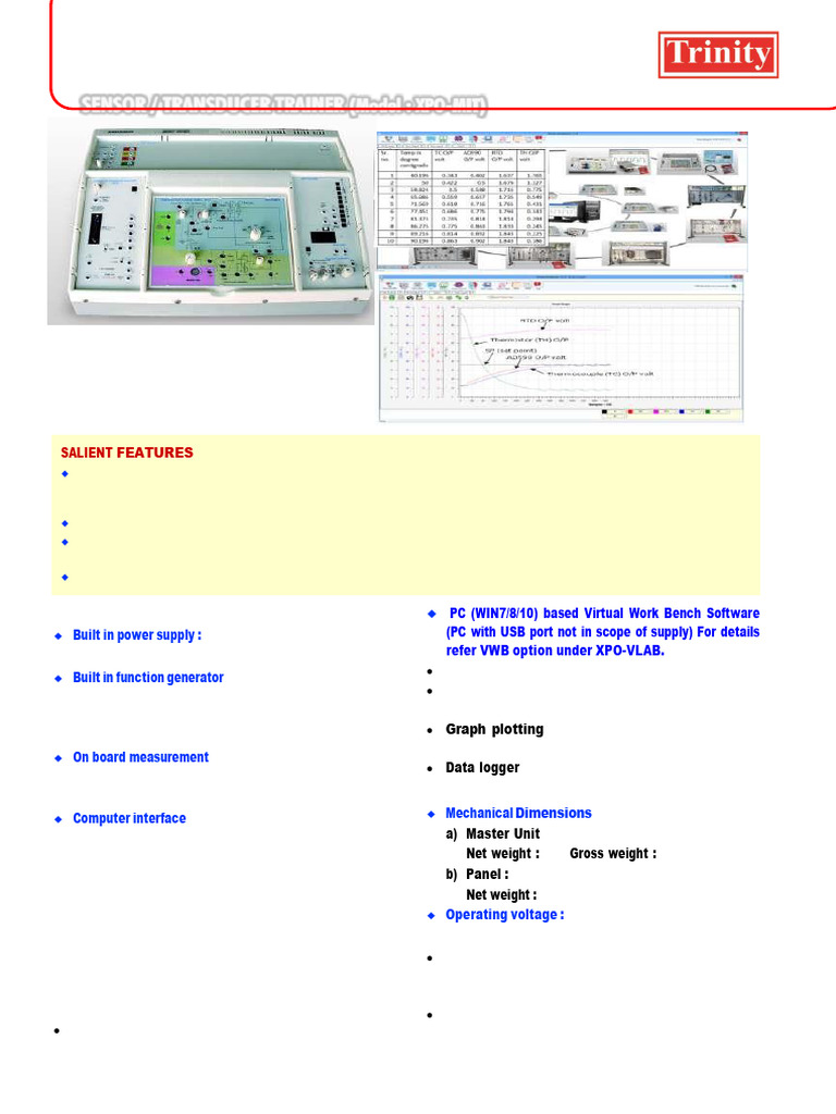 Sensors Transducer Instrumentation Data Acquisition Trainer | PDF ...