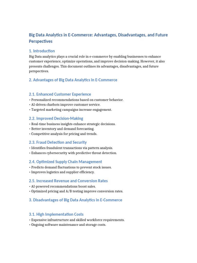 Big Data Analytics in E-Commerce Insights | PDF | Analytics | Big Data