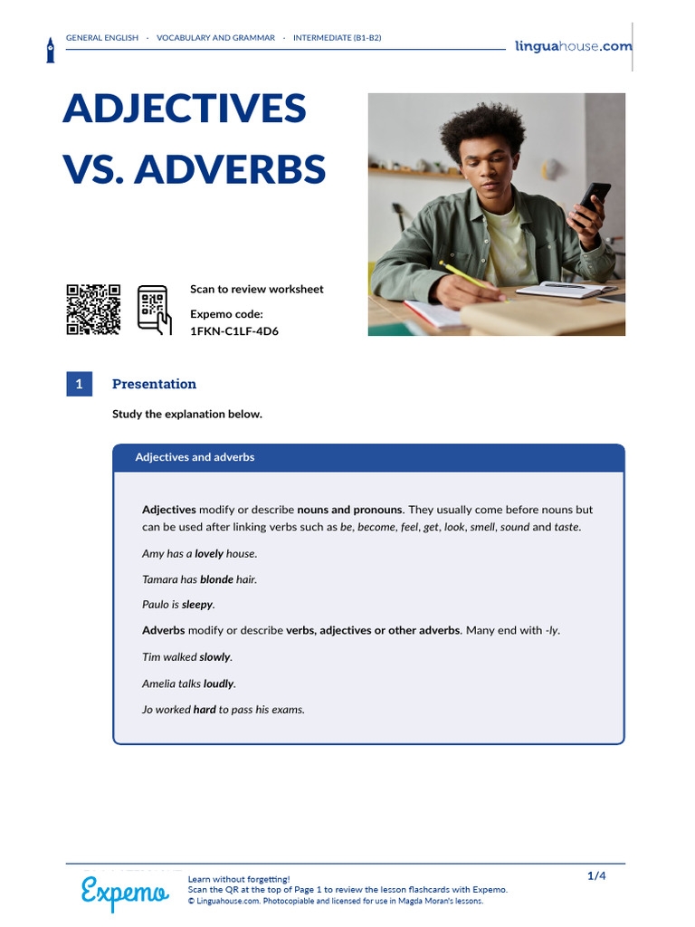 Adjectives Vs Adverbs | PDF | Adverb | Adjective