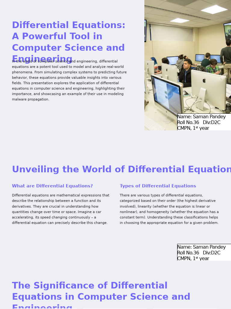 Differential Equations A Powerful Tool in Computer Science and Engineering | PDF | Differential ...