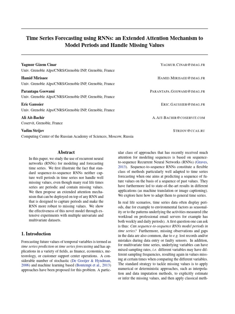Time Series Forecasting Using RNNS: An Extended Attention Mechanism To Model Periods and Handle ...