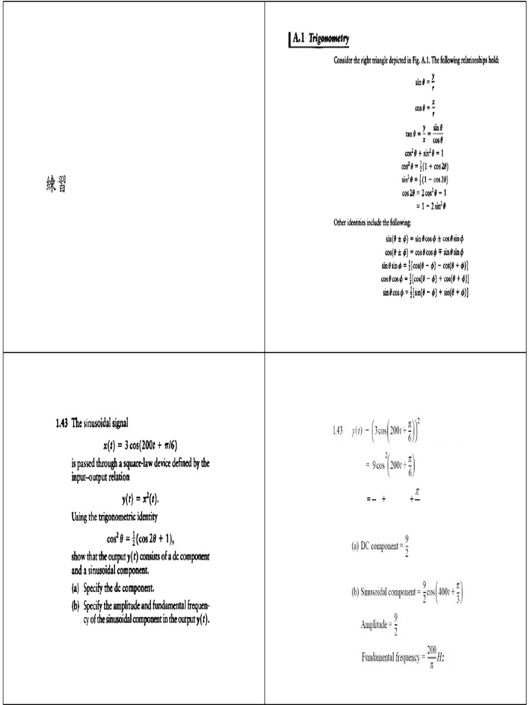 2024 Spring SigSys Note04 HW01 | PDF