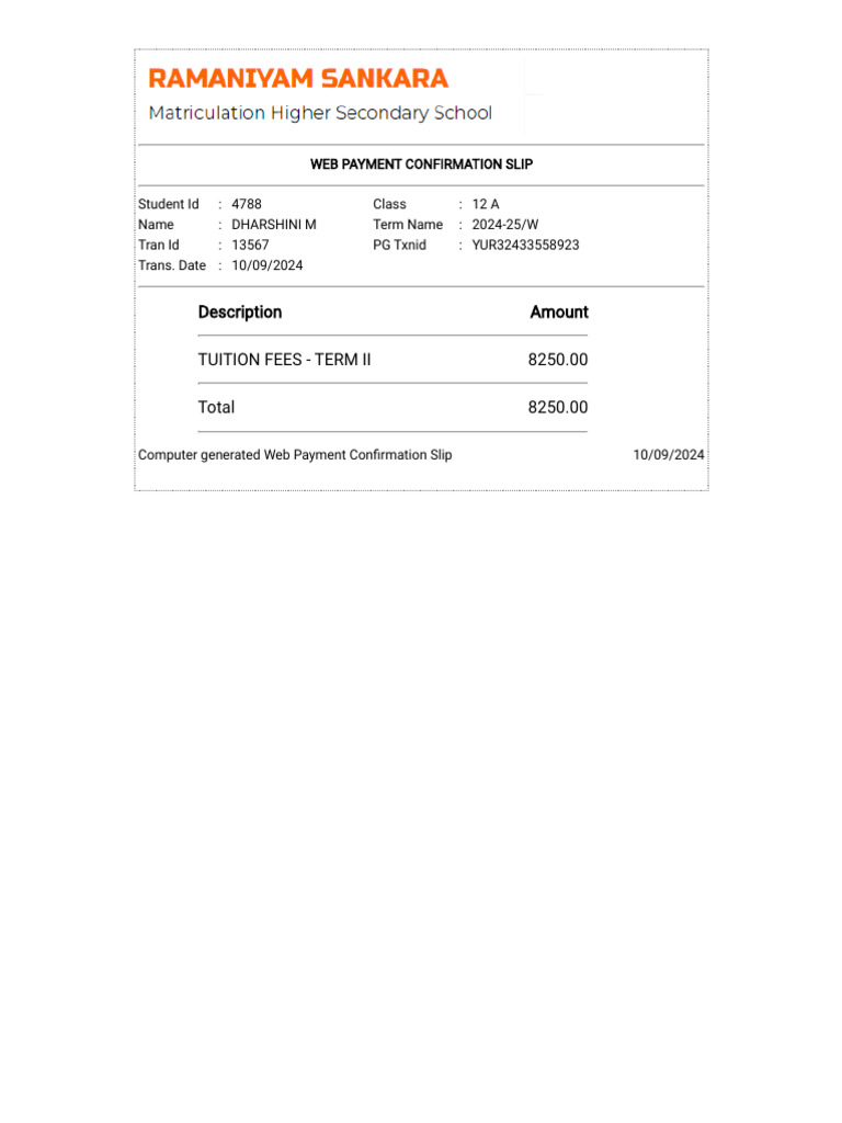 Fees Receipt | PDF