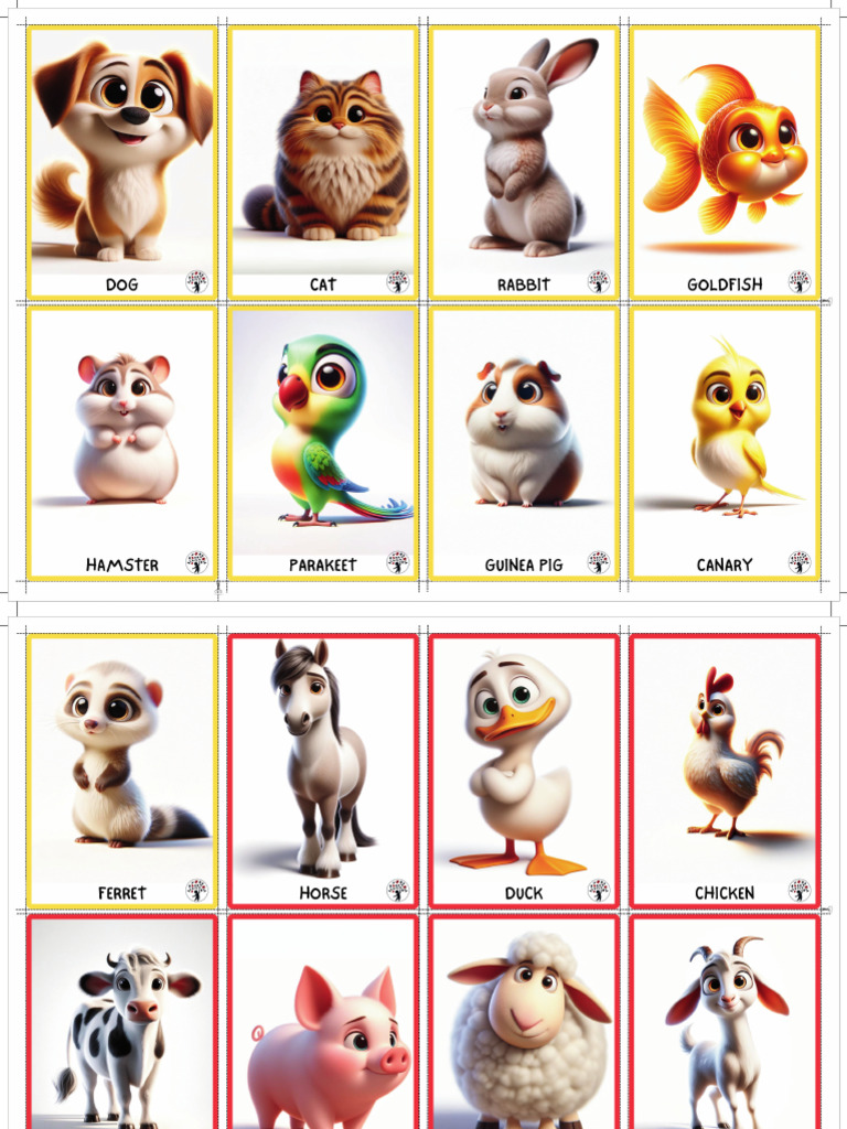 AdorableAnimalFlashcardsDomesticFarmandUrbanWild 1 | PDF