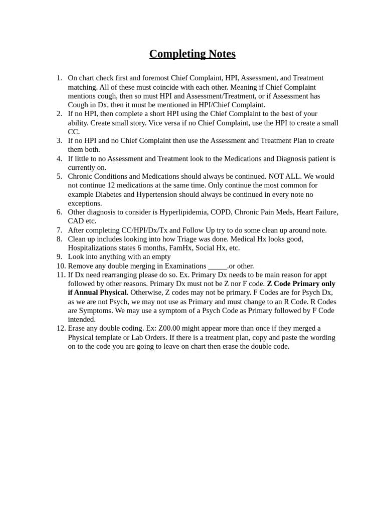 Completing Notes | PDF