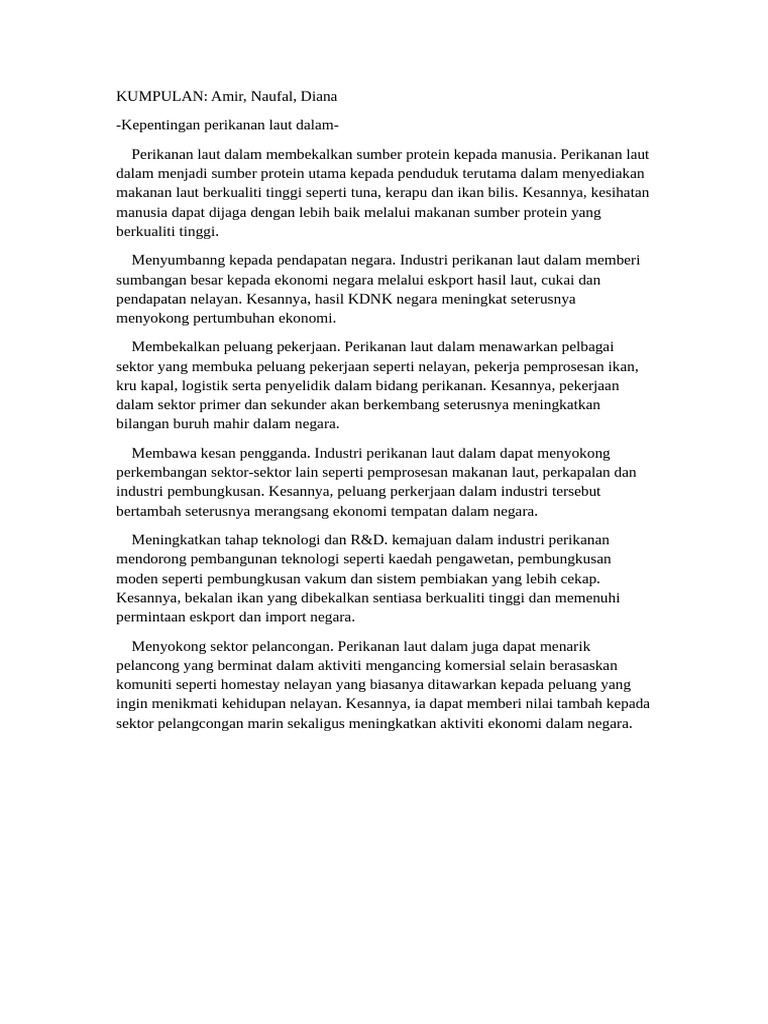 Kepentingan Perikanan Laut Dalam | PDF