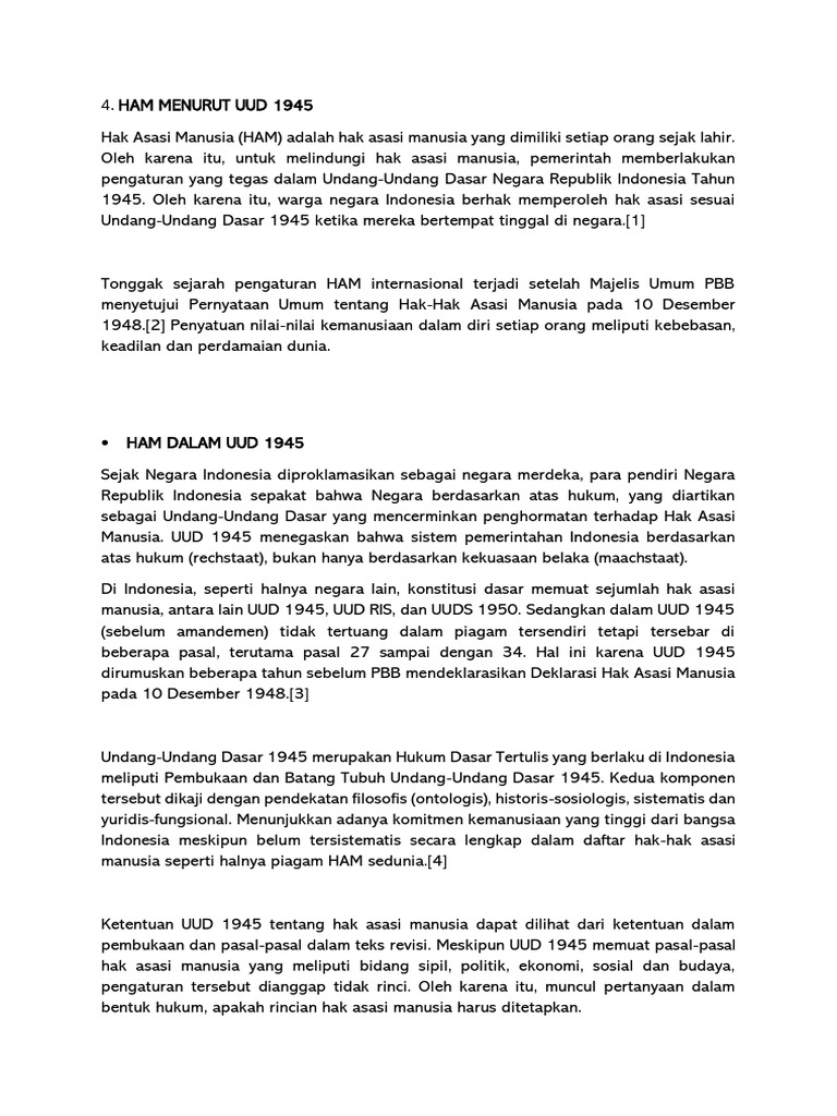 HAM dalam UUD 1945: Perlindungan dan Rincian | PDF