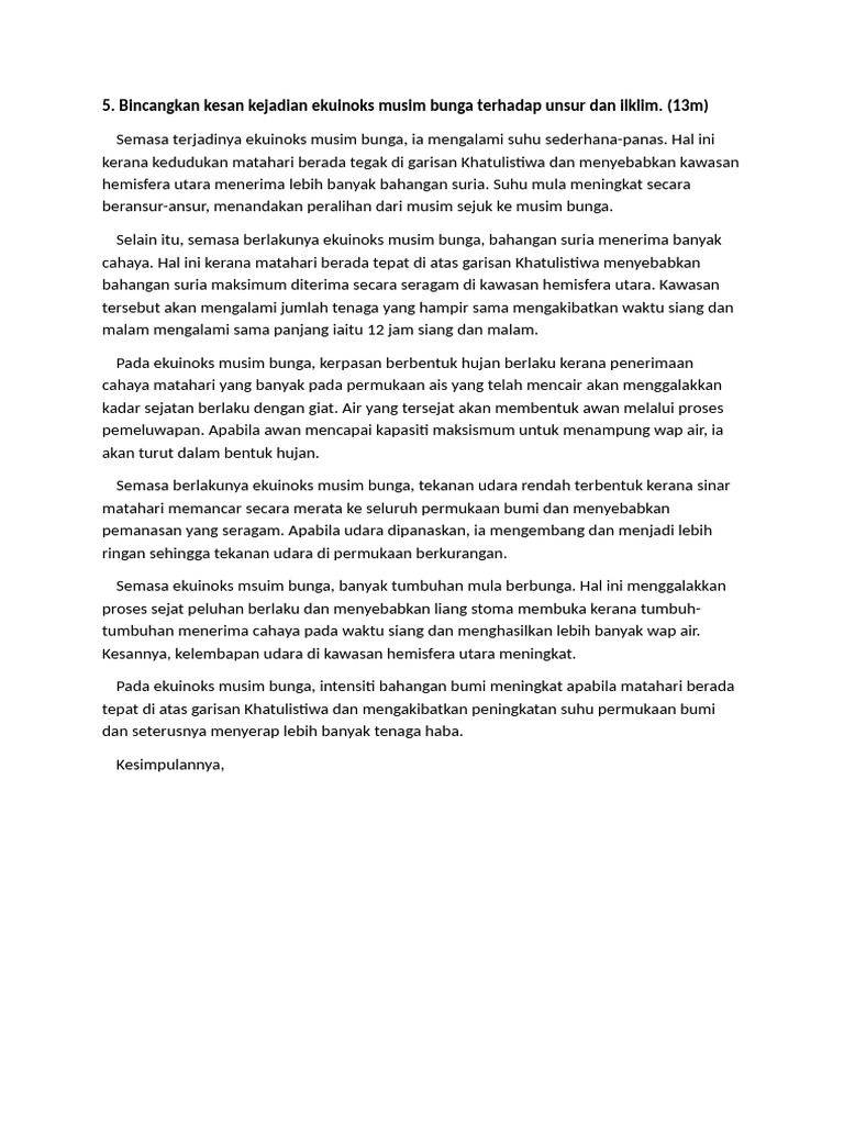 Kejadian Musim Bunga | PDF