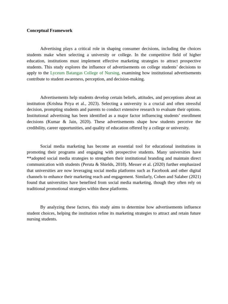 Rrl Rrs Conceptual Framework and References | PDF | Marketing | Advertising