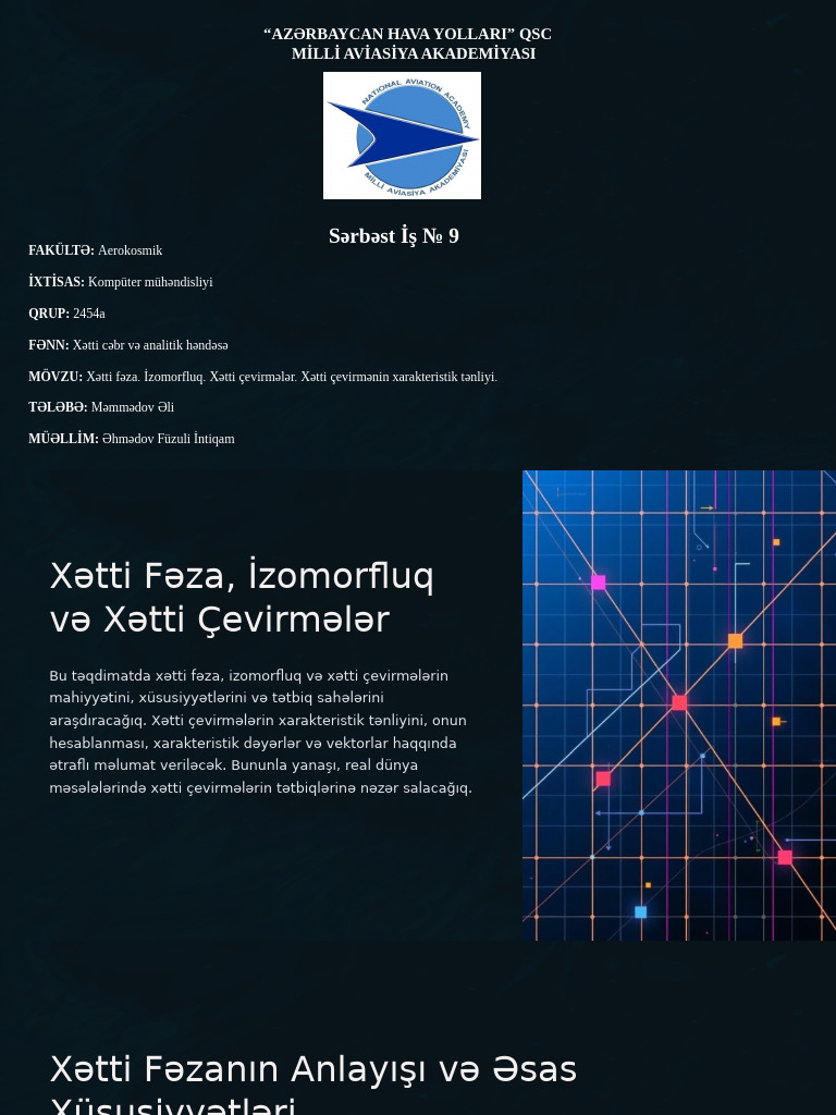 Xetti Feza Izomorfluq Ve Xetti Cevirmeler | PDF
