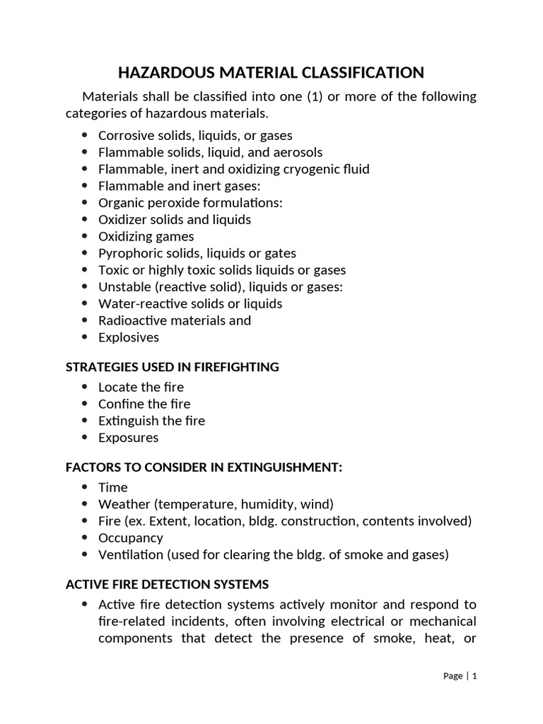 Hazardous Material Classification | PDF | Fire Sprinkler System | Fires