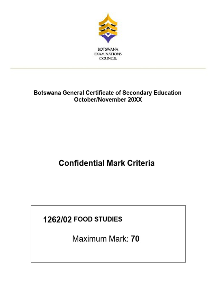 Food Studies Marking Criteria Guide | PDF | Salad | Vegetables