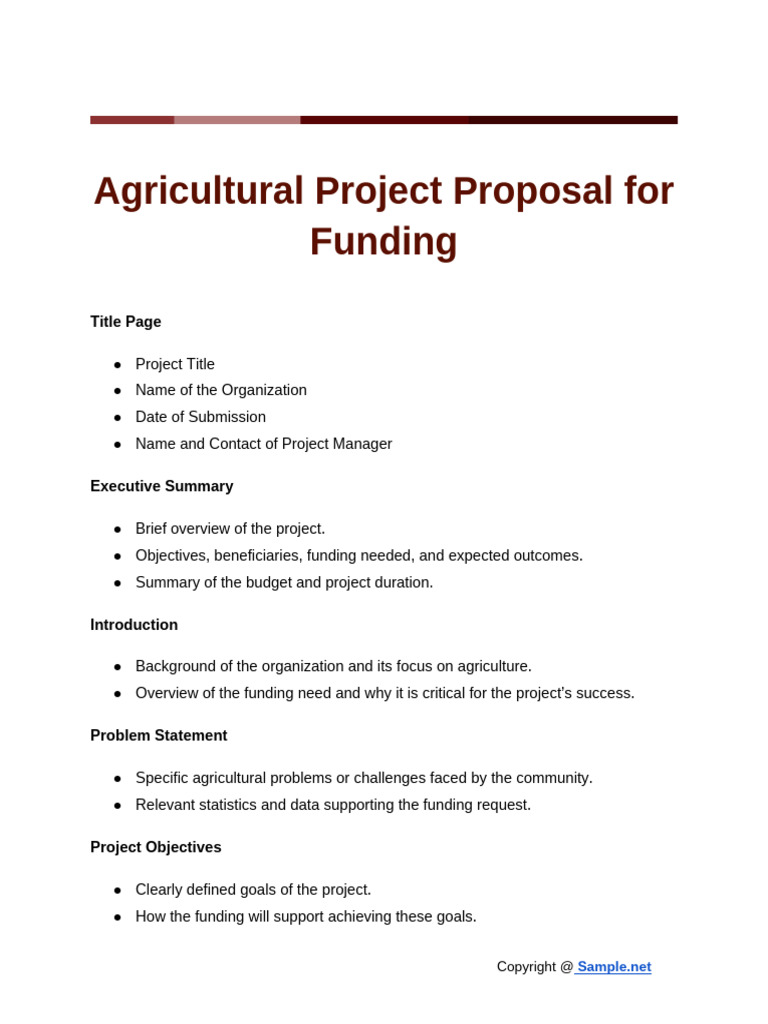 Agricultural Project Proposal For Funding | PDF