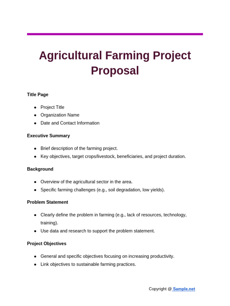 Agricultural Farming Project Proposal | PDF