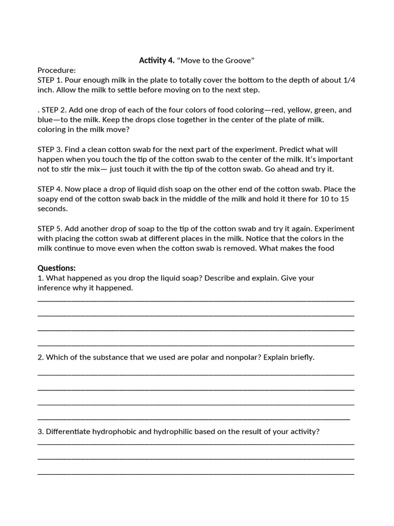 Activity 4 Phy Sci Polarity of Substance | PDF