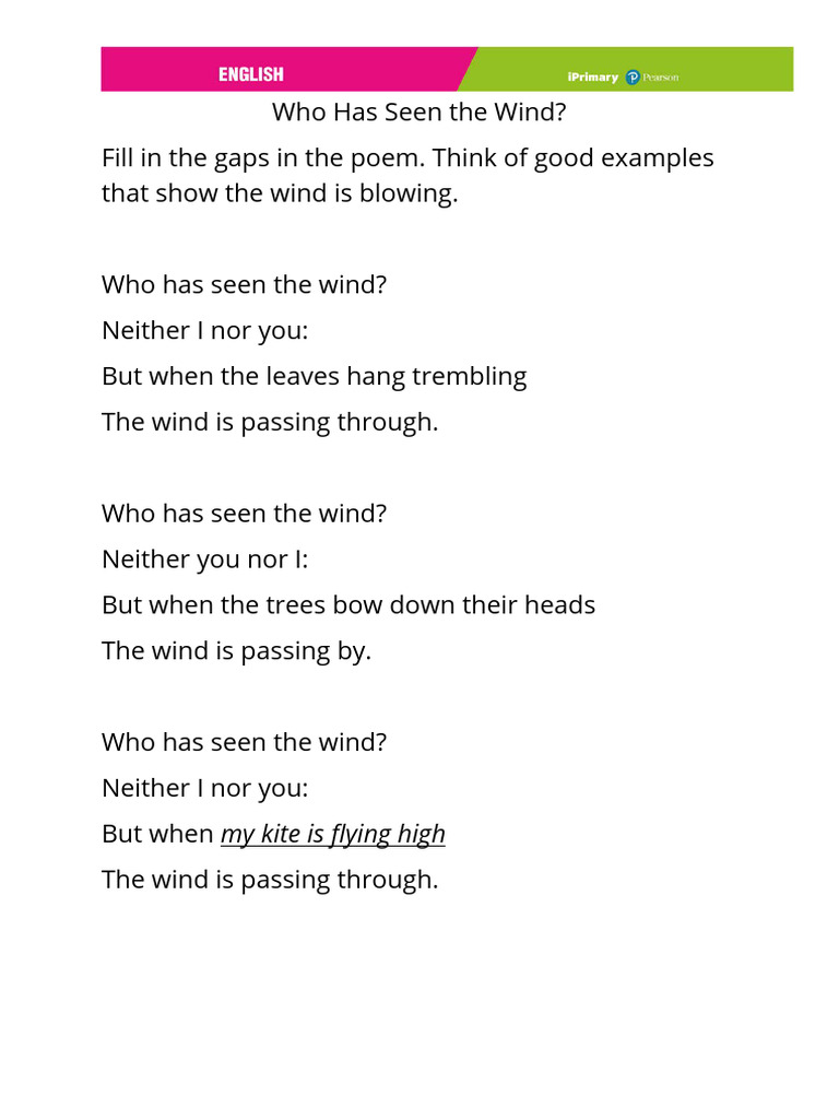 Wind Imagery in Poetry | PDF