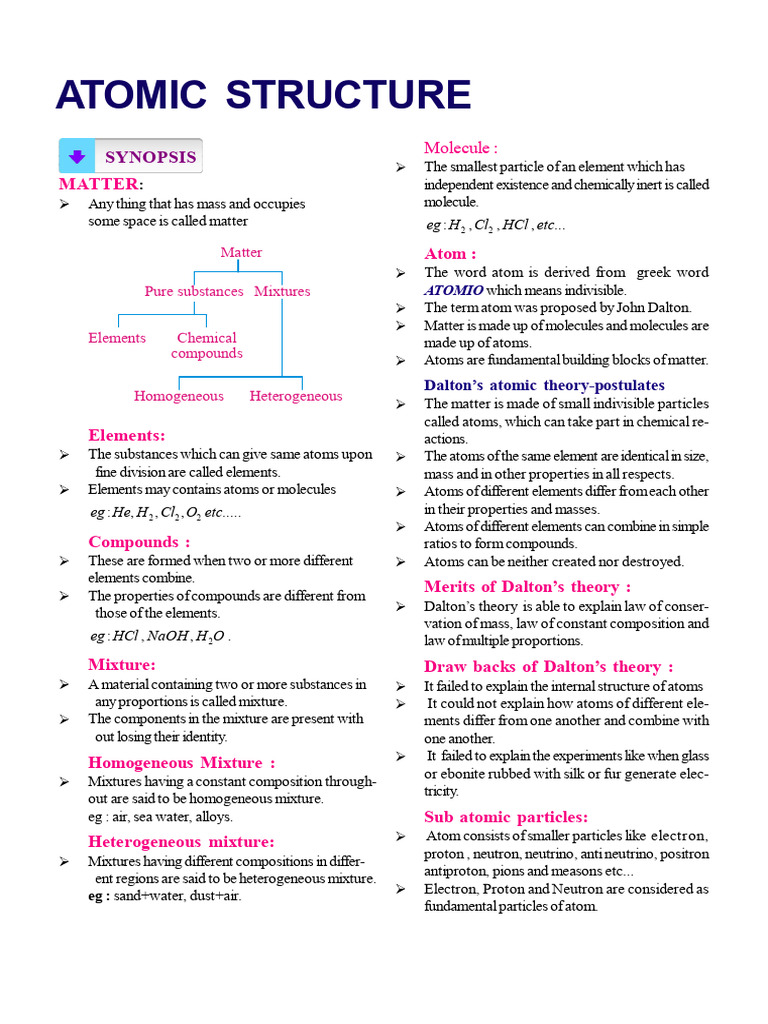 Atomic Structure and Matter Basics | PDF | Electromagnetic Radiation | Isotope