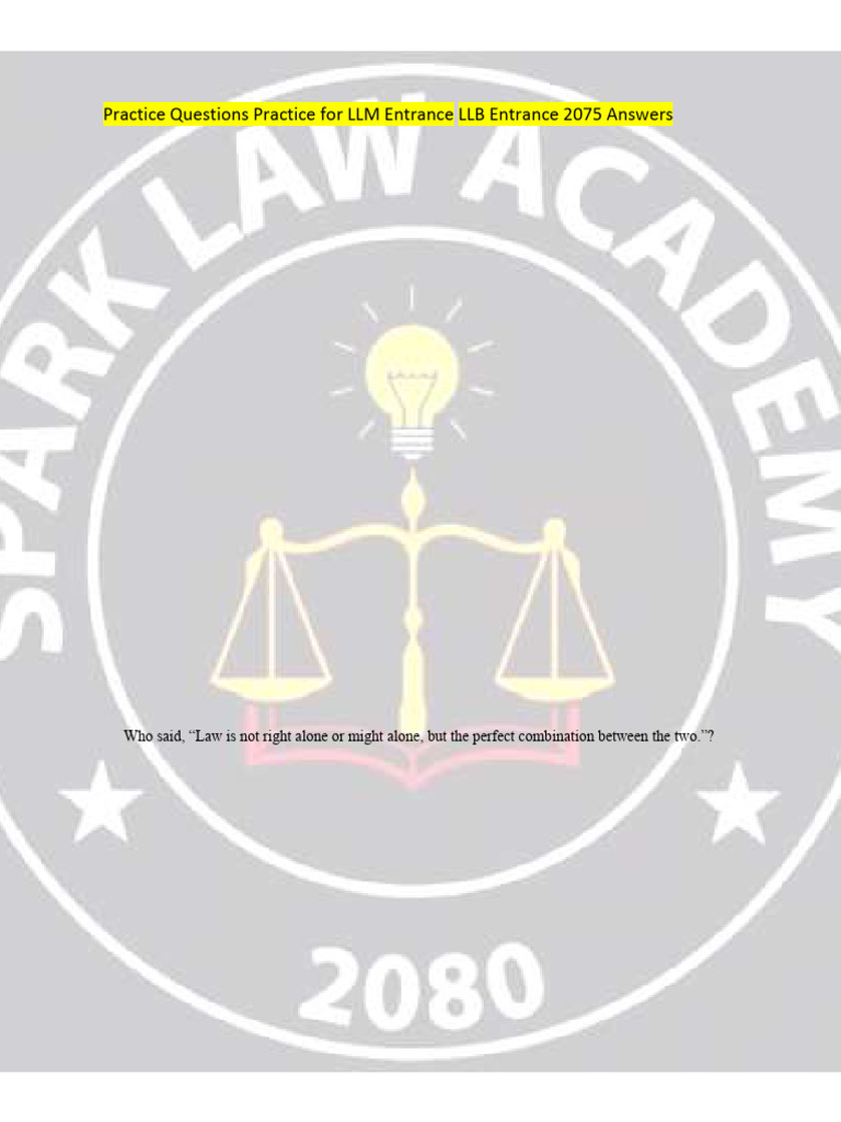 LLB Entrance Exam Practice Questions | PDF | Constitution | Supreme ...