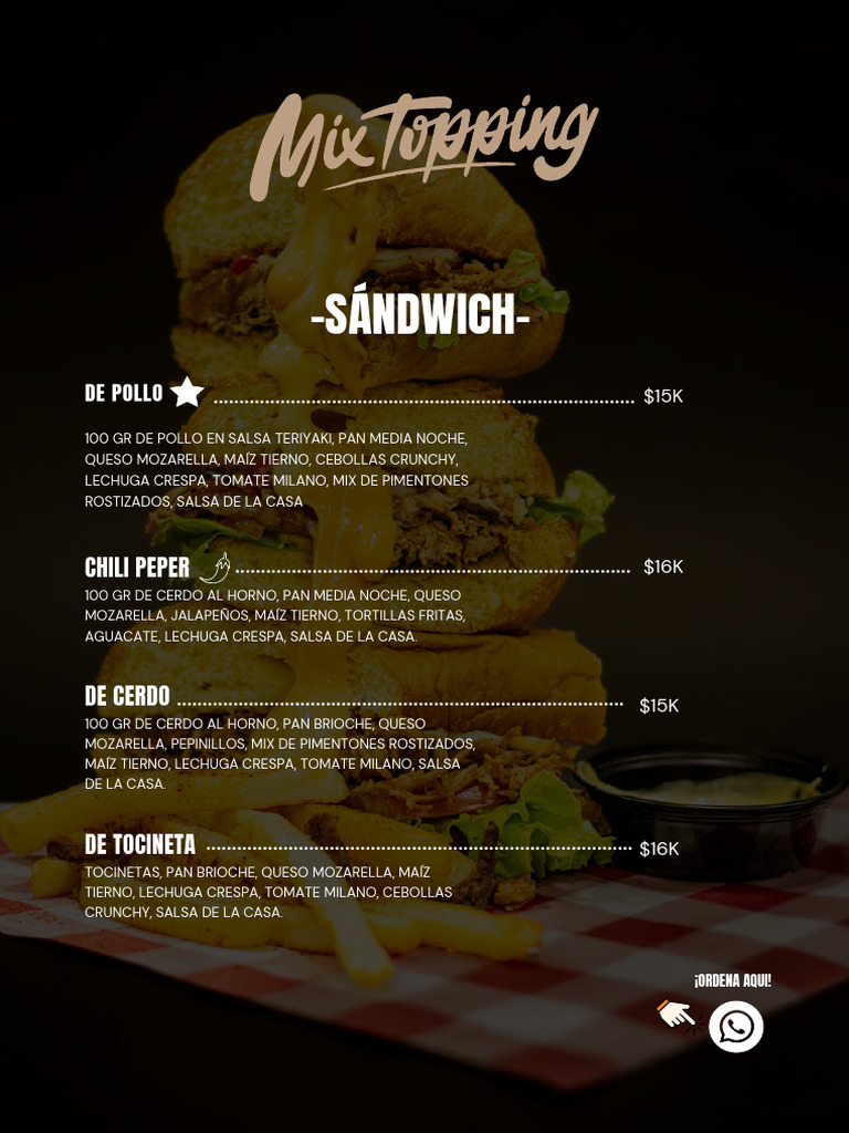 Menú Mix Topping PDF | PDF | Cocina de las Americas | Industria de ...