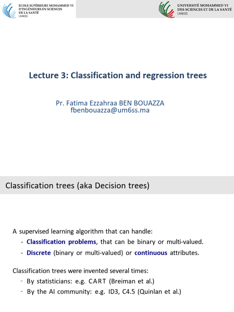 ESGB_2025_classification and regression tress [Enregistré automatiquement] | PDF | Statistical ...