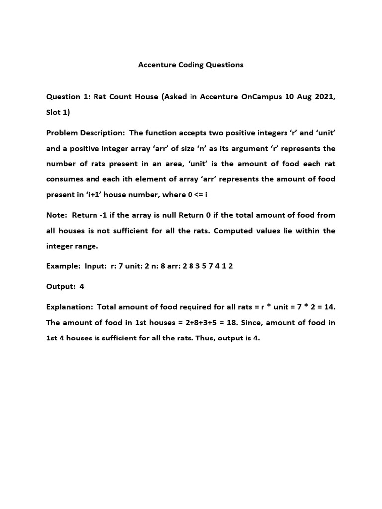 Accenture Coding Questions | PDF | String (Computer Science) | Integer ... Accenture Coding Questions | PDF | String (Computer Science) | Integer ...