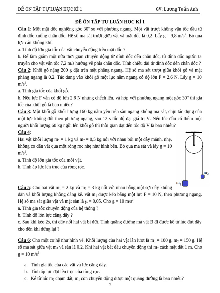 De On Tap Dong Luc Hoc | PDF