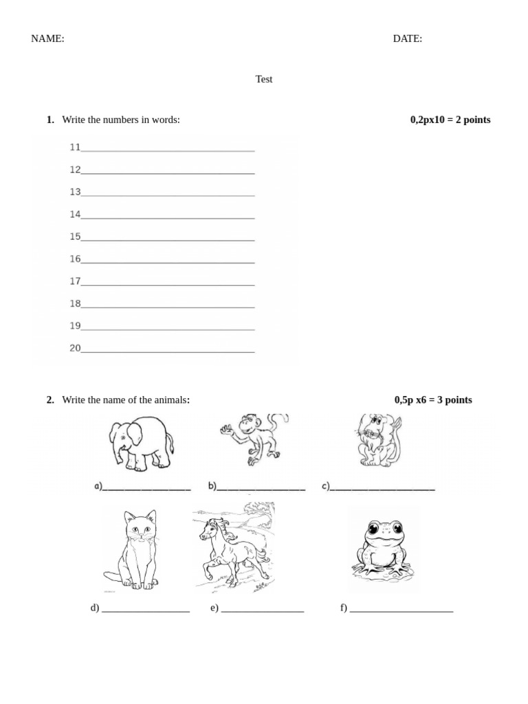 Test Clasa 2 | PDF | Cognition | Cognitive Science