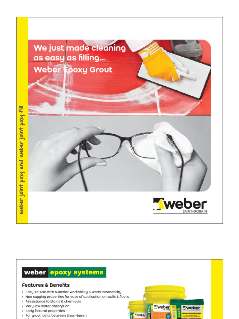 Weber Epoxy Grout Features & Applications | PDF | Tile | Epoxy