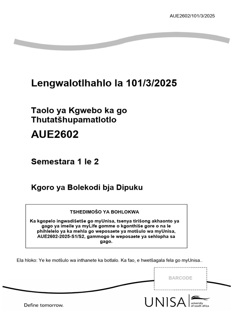 AUE2602 TL101 3 2025 E.Nsotho | PDF