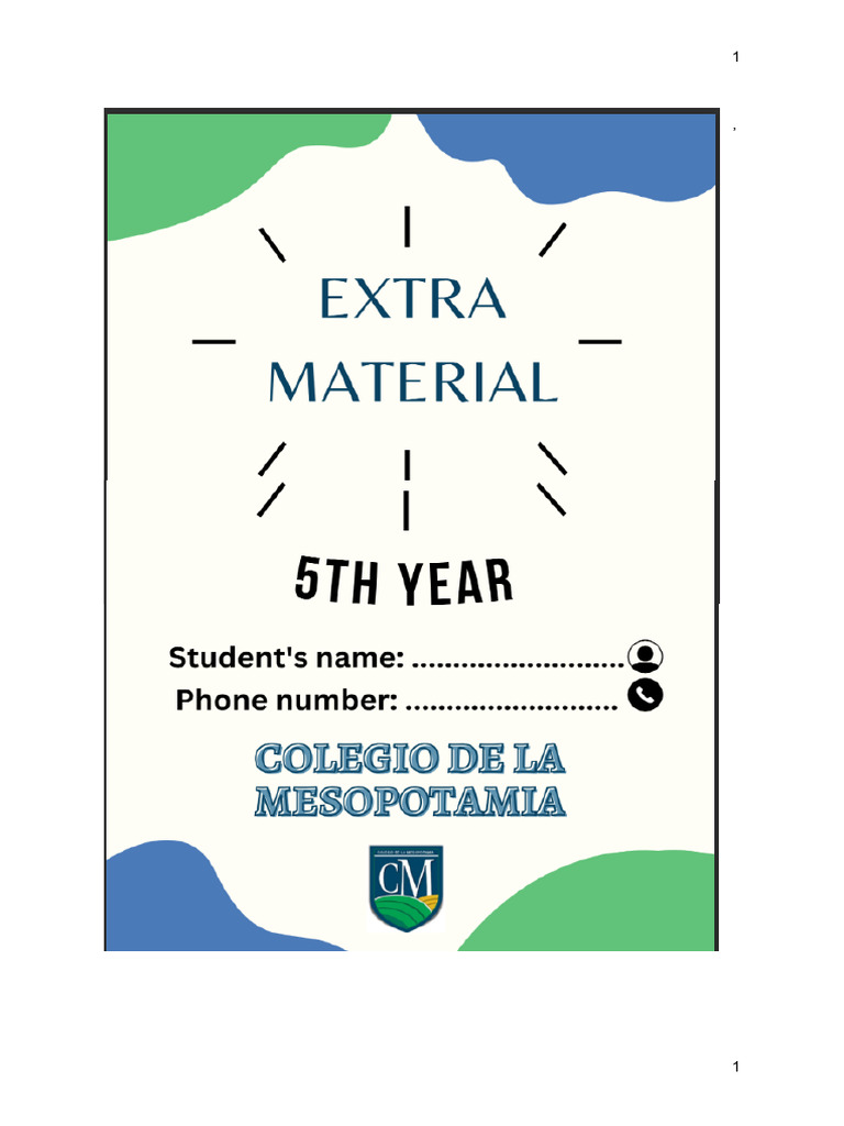 Extra Material Completo 5to Año 2025 | PDF | Adverb | Adjective