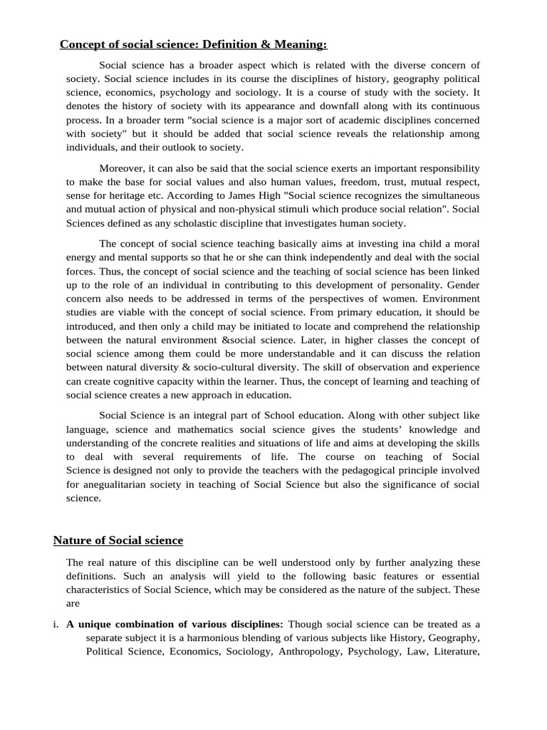 Understanding Social Science Concepts | PDF | Social Sciences | Science