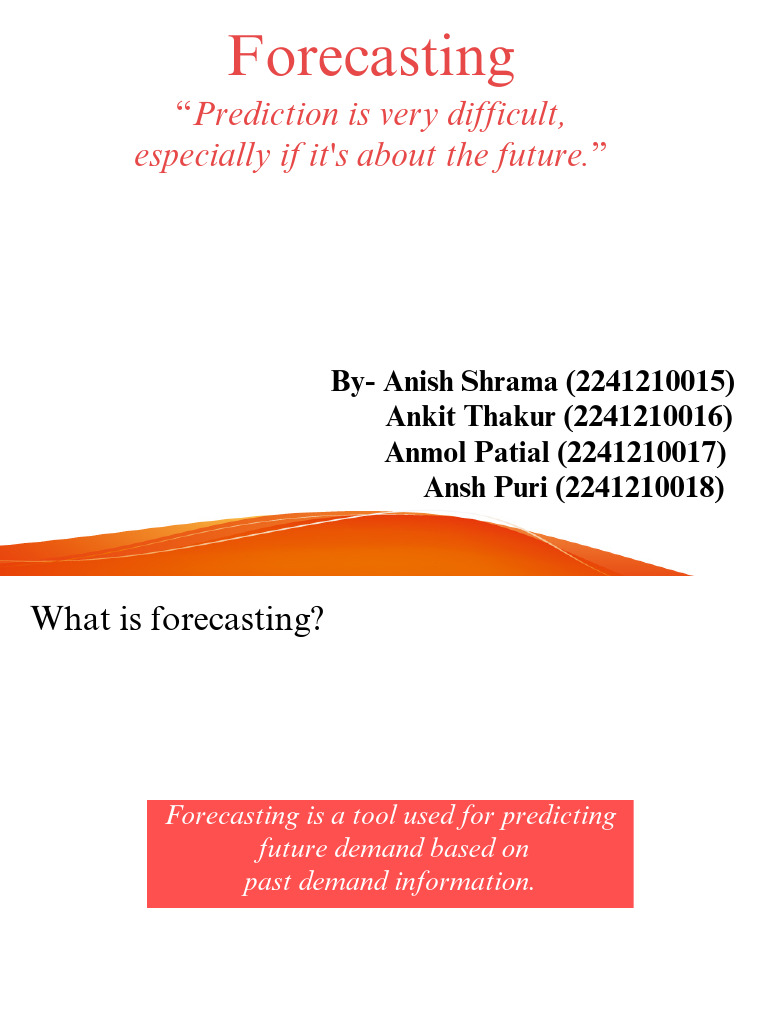 Understanding Forecasting Techniques | PDF