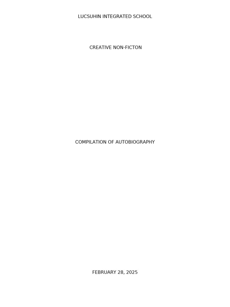 Autobiography Compilation 2025 | PDF