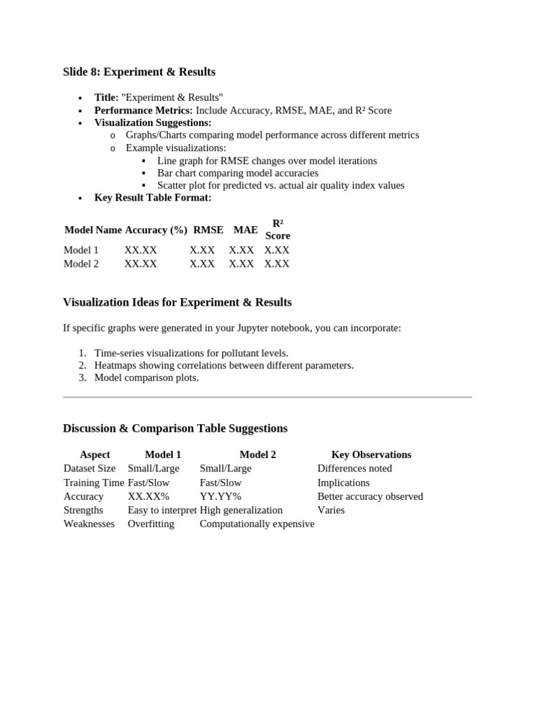 Experiment Results & Performance Metrics | PDF